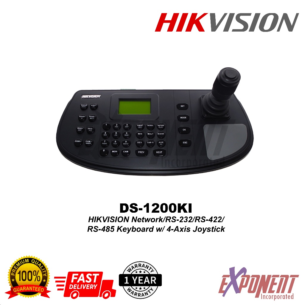 DS-1200KI - HIKVISION Network/RS-232/RS-422/RS-485 Keyboard w/ 4-Axis ...