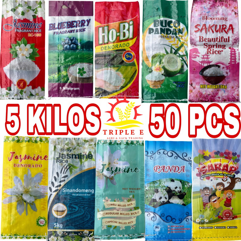 5kg Rice Sack Double Laminated Sack 50pcs | Shopee Philippines