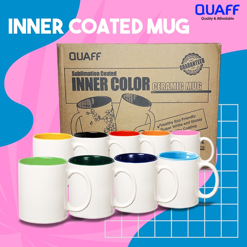 QUAFF Sublimation Coated Inner Color Mug 11OZ - 36pcs | Shopee Philippines