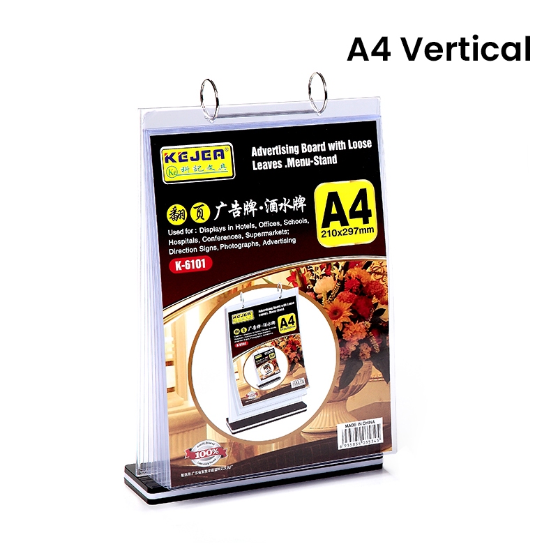 A4/A5/A6 Acrylic Flip Menu Holder Restaurant Display Stand with 6 ...
