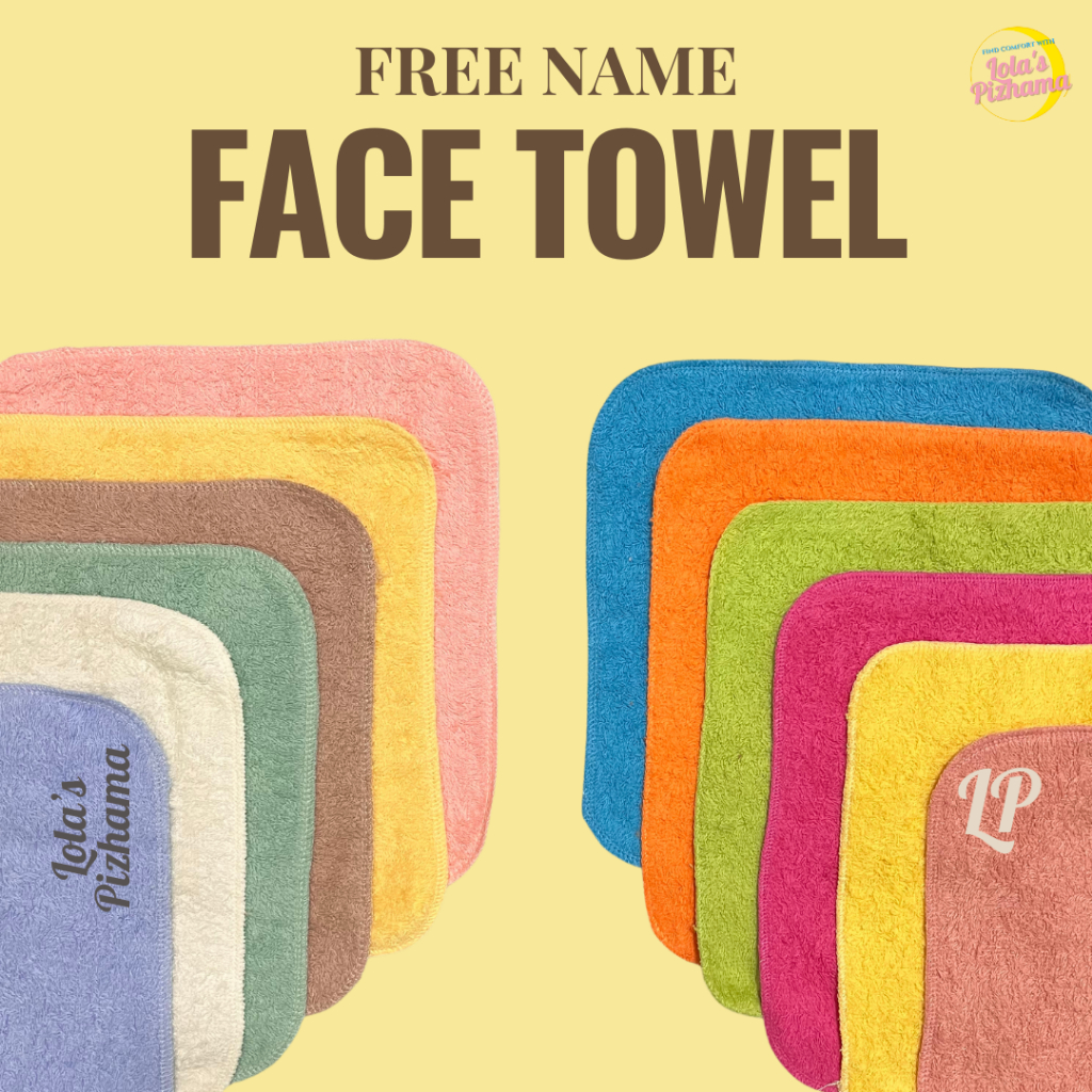 Cotton Face Towel Free Name/Initials | Shopee Philippines