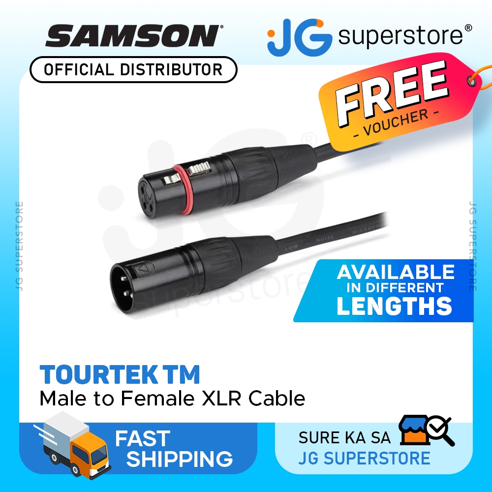 Samson TOURtek TIL 6.35mm AUX Angled to Straight Instrument Cable ...