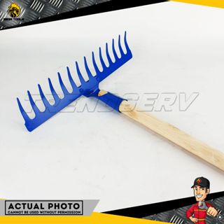 MEGA - Garden Rake 14 Tines for Gardening KALAYKAY WITH WOODEN HANDLE ...