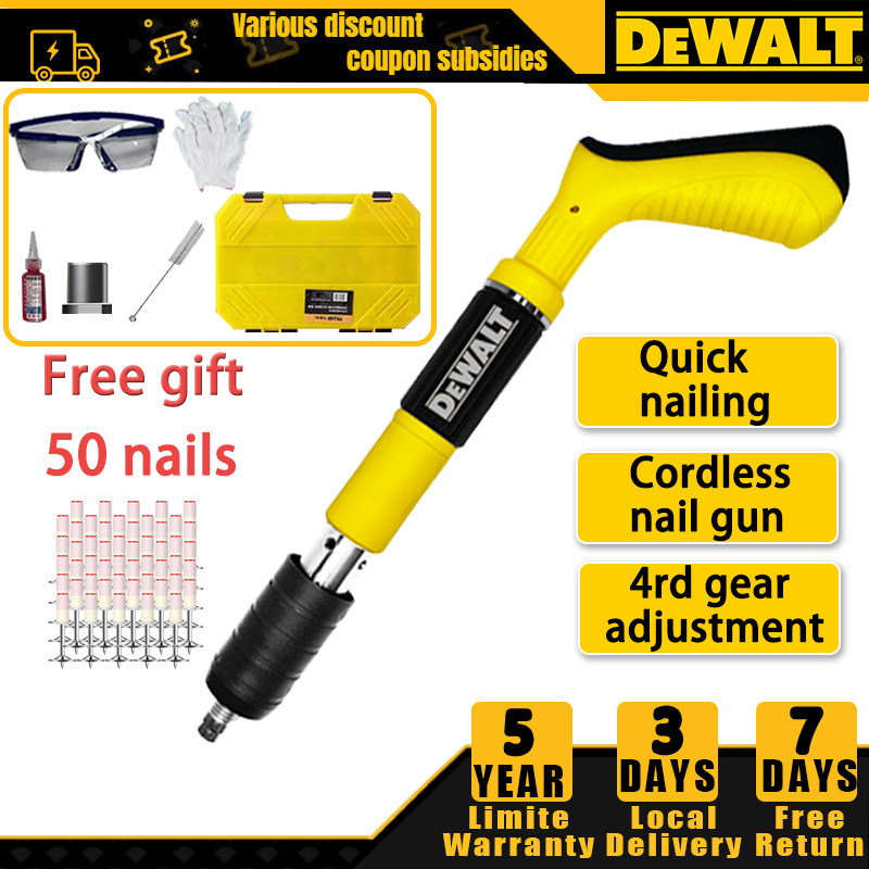 [Free 50 Nails] DEWALT Nail Guns Manual Steel Nails Gun For Concrete ...