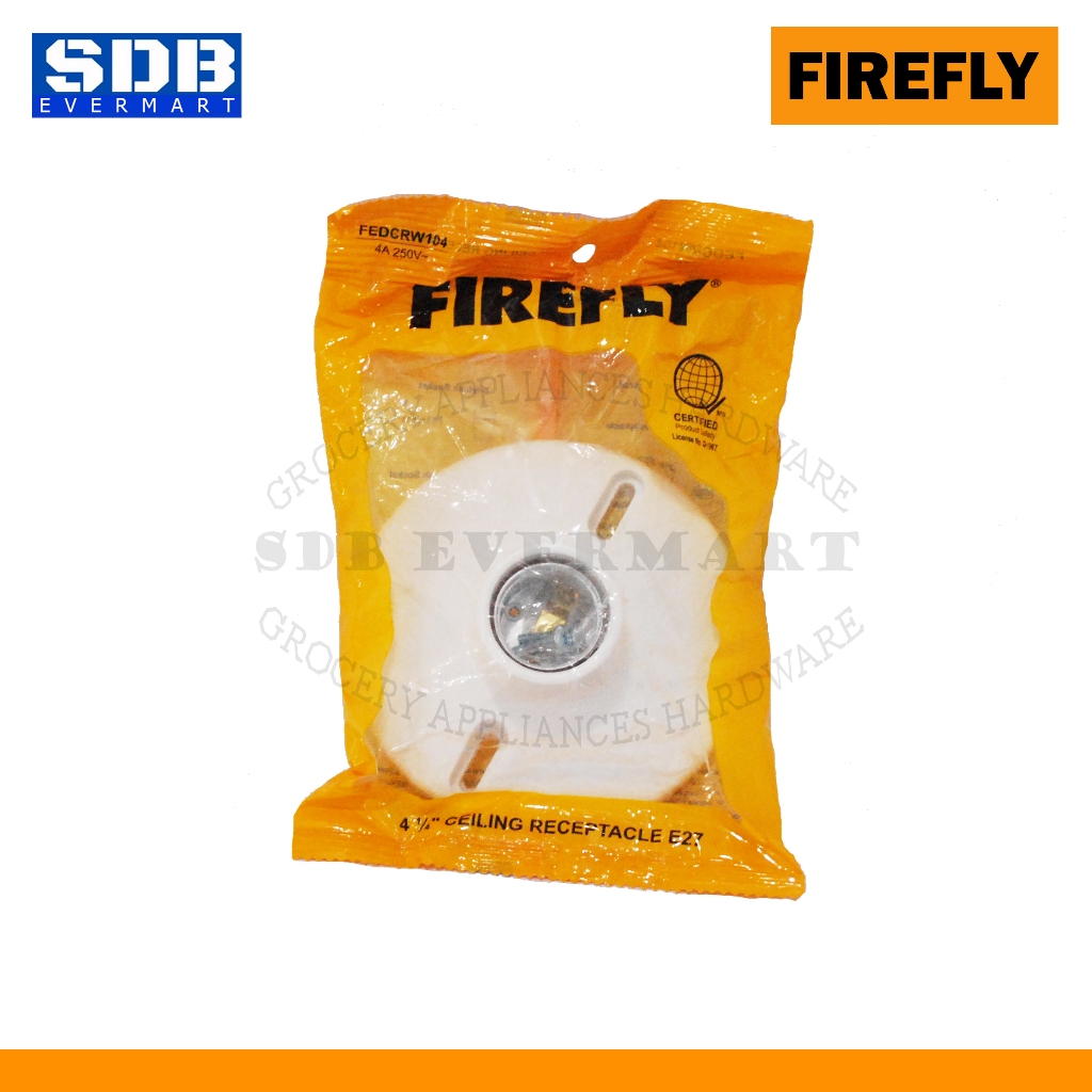 Firefly-Socket Ceiling Receptacle-4 1/4 E27 4A 250V-[FEDCRW104]-1pc ...
