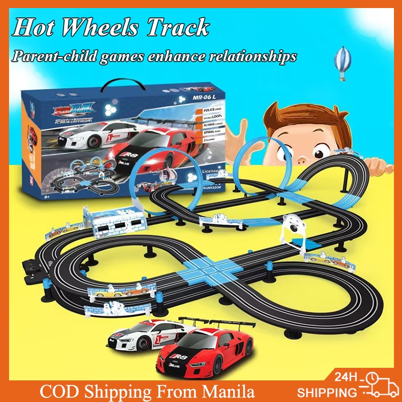 Kids Toy Car Set Electric Two-person Race Car 360 ℃ Hot Wheels Race ...