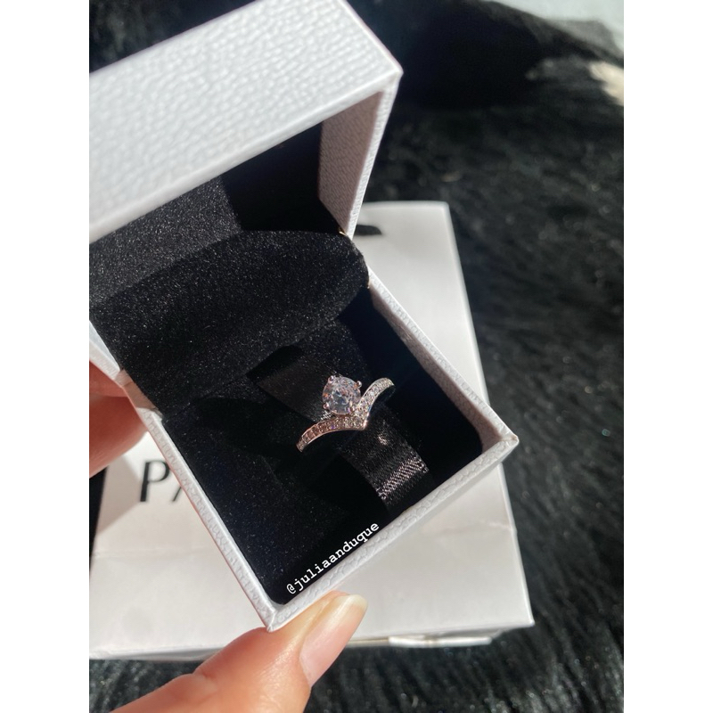 Sparkling pave wishbone premium promise ring | Adjustable | Non ...