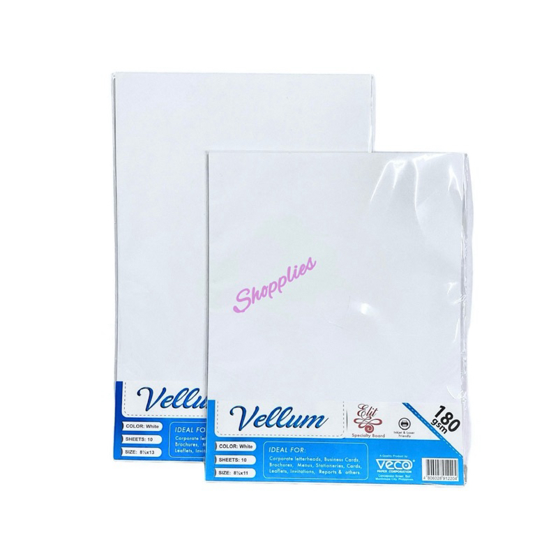 VECO Vellum Board White 180 gsm 10s (10 sheets per pack) | Shopee ...