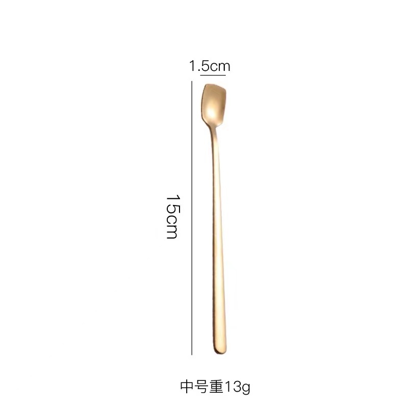 304 stainless steel square head spoon creative long handled bar ice ...