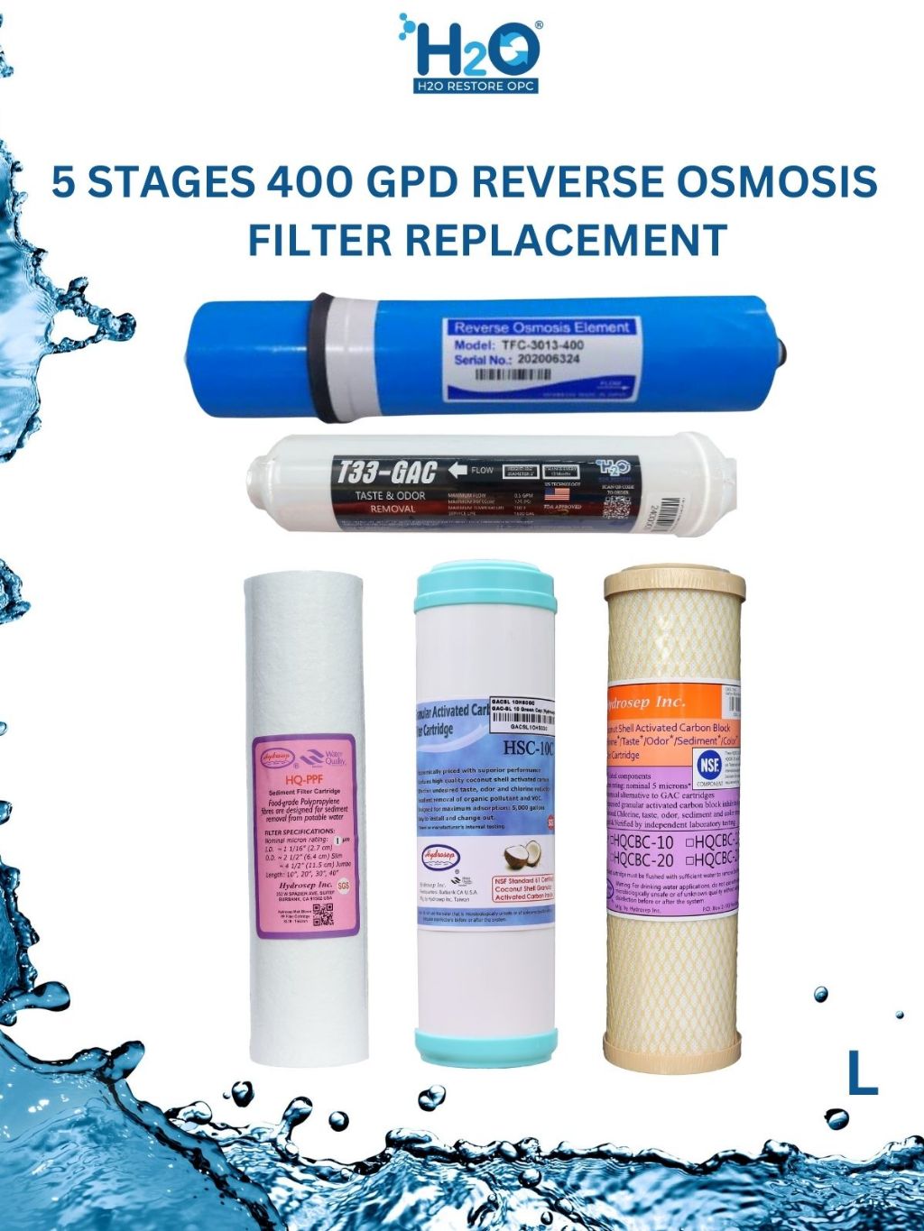 5 Stages 400 GPD Reverse Osmosis 10" Water Filter Replacement | Shopee ...