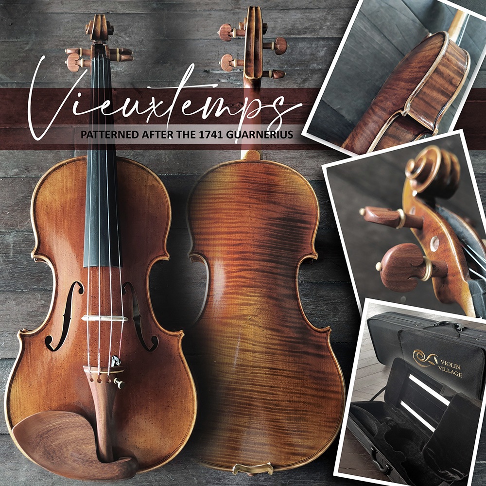 Violin Village Vieuxtemps Guarneri Patterned Handmade Violin 4/4 ...
