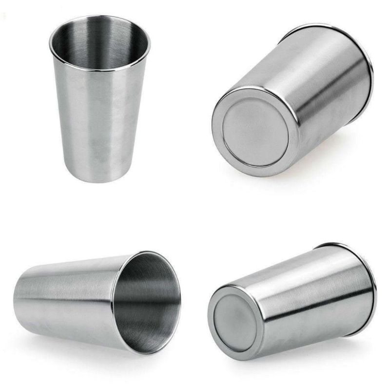 Stainless Steel Cups silver Metal Mugs Delicate Water Cup stainless ...