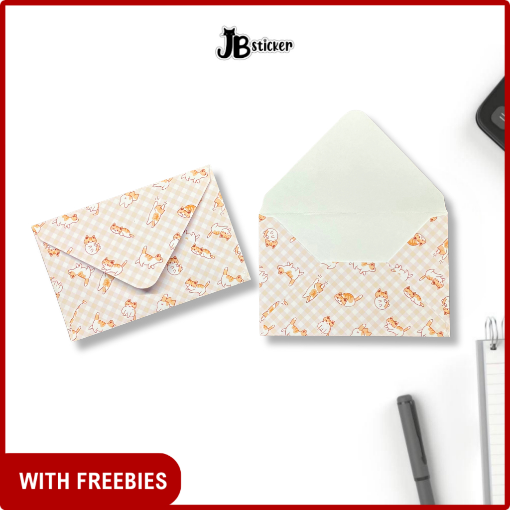 5pcs Calico Cat Envelope V2, Cute Envelope, Card Envelope | Shopee ...