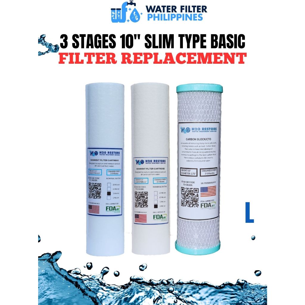 Water Filtration System Top Selling 3 Stages 10" Slim Type Basic Set Up ...