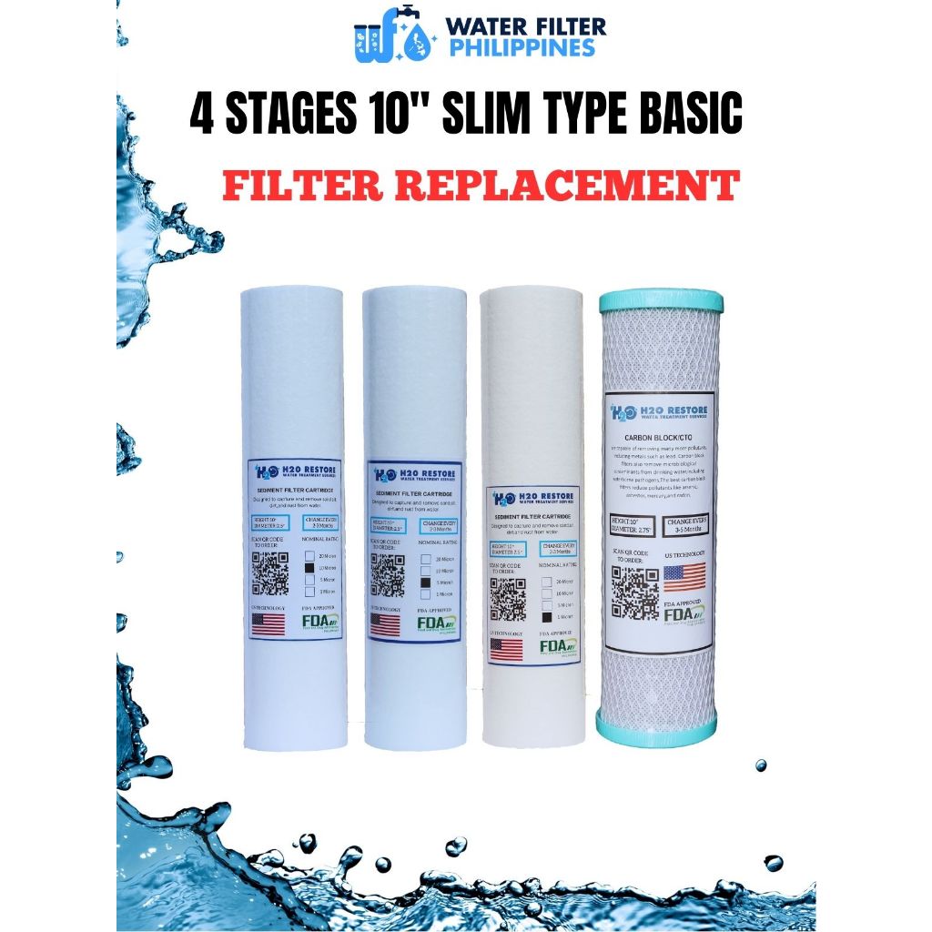 Water Filtration System Top Selling 4 Stages 10" Slim Type Basic Set Up ...