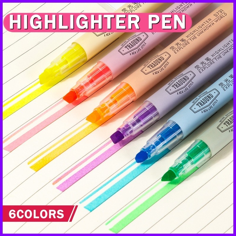 Fluorescent Highlighter Marker Pen Students Thick Lines Focus Large ...