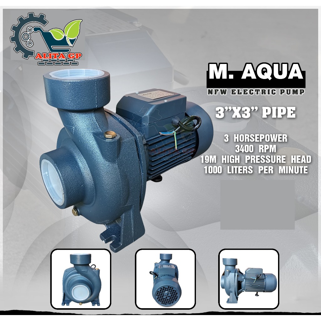 Centrifugal Electric Water Pump 3x3 3hp By M Aqua | Shopee Philippines