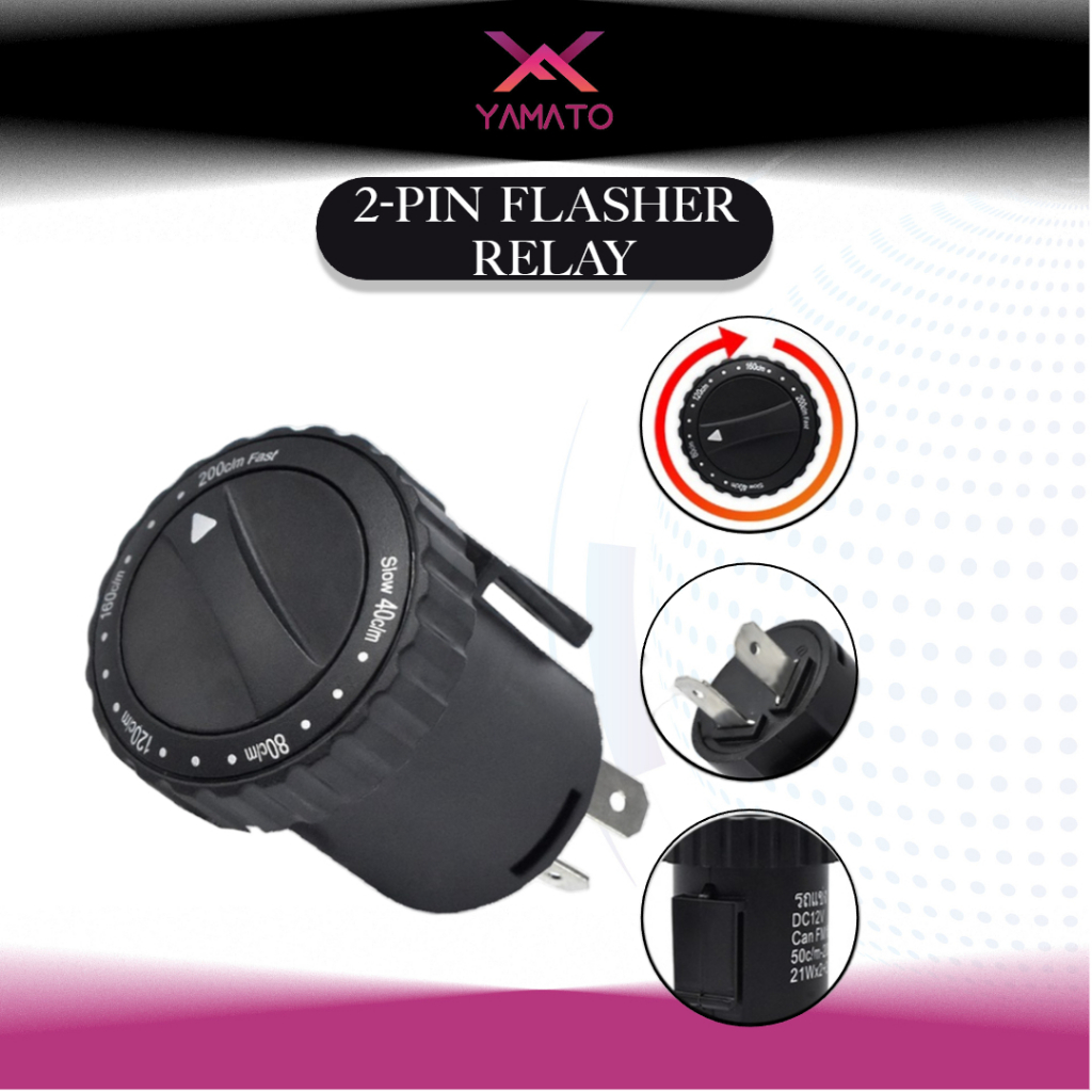 YAMATO MOTORCYCLE 2-PIN ADJUSTABLE FLASHER RELAY 12V | Shopee Philippines