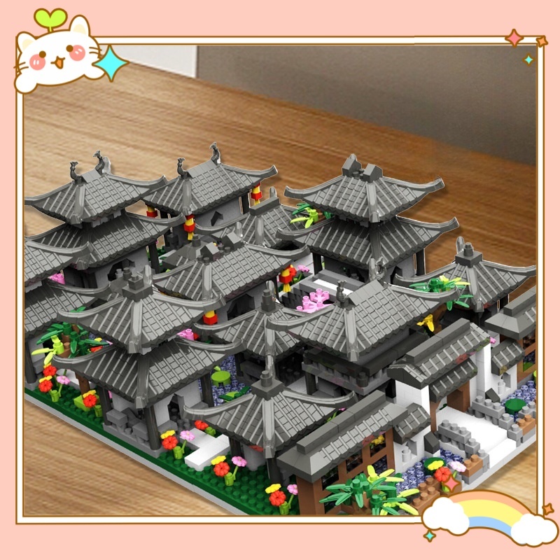 DIY Chinese building blocks Suzhou Garden building blocks toys | Shopee ...