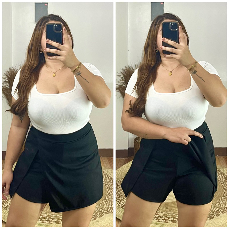Plus Size Side Slit Skort fit Large up to 2XL (32-40" Waistline ...