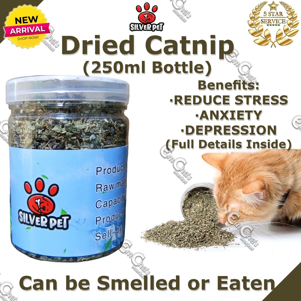 Silverpet Dried Catnip 250ml/60g (Bottle) Cat Enhancer Cat Nip Cat Treats Cat Relaxation(anen ...