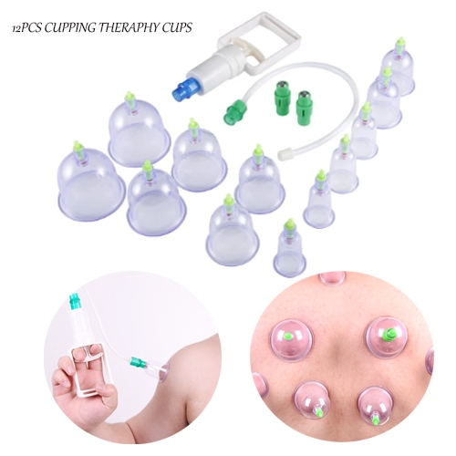 12 pcs Health Massage Therapy Set Traditional Ventosa Vacuum Cupping ...