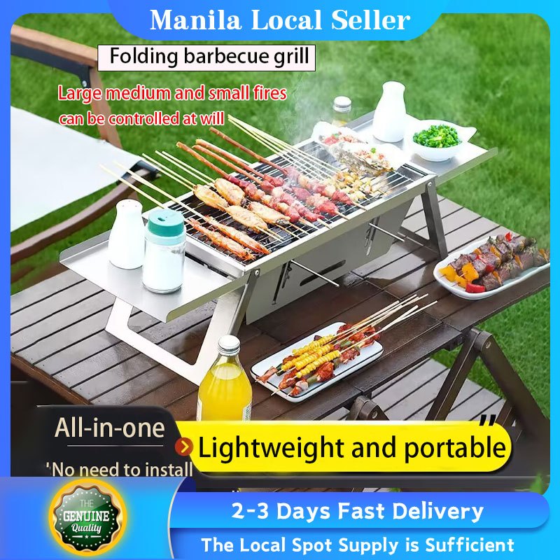 Outdoor Griller Portable Stainless Grill Pits Foldable Large BBQ Grill ...