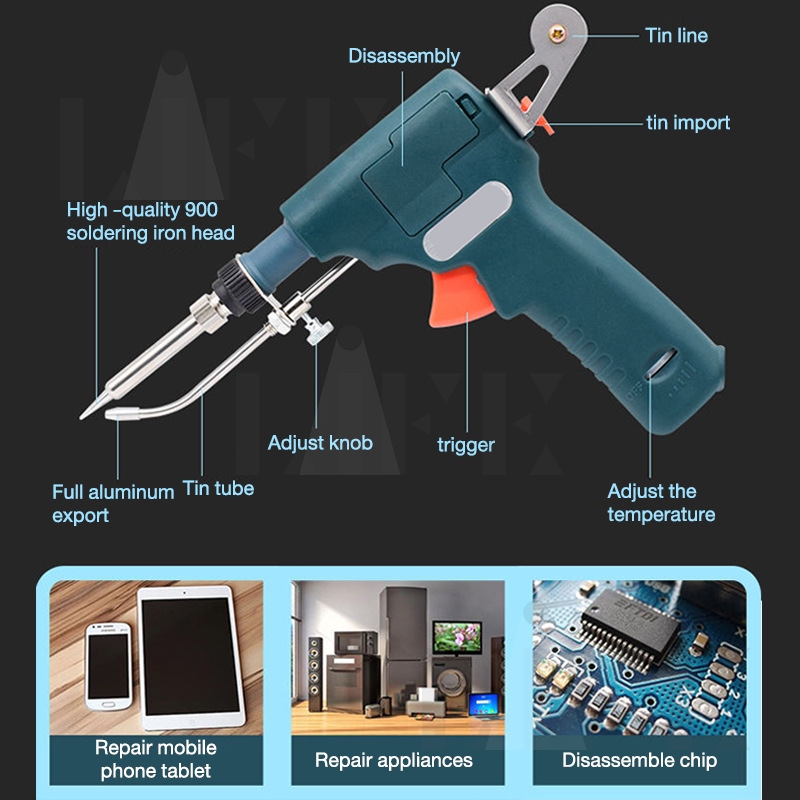 Manual Soldering Gun Weld Feed Soldering Iron 220V 60W Unregulated ...