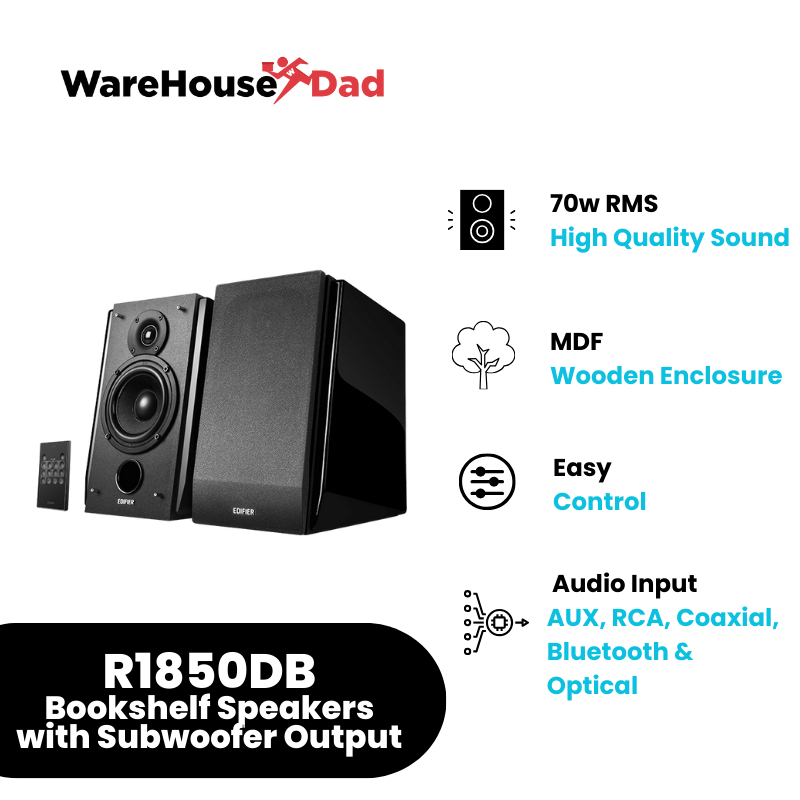 Edifier R1850DB Bookshelf Speakers with Subwoofer Output | Shopee ...
