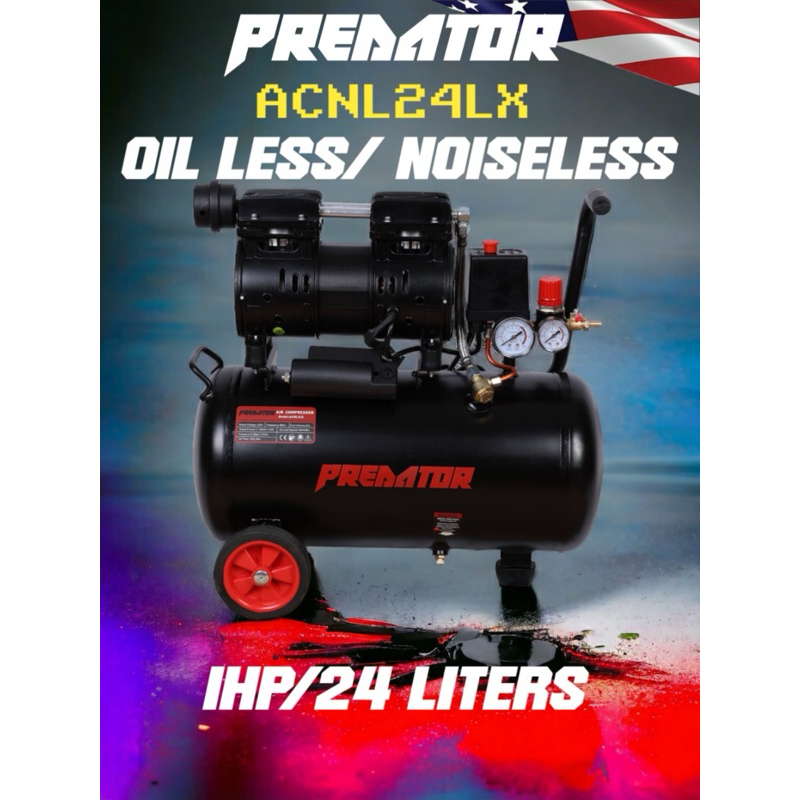 Predator USA 2hp air compressor 24 liters/ 1HP 24Liters oil less and ...