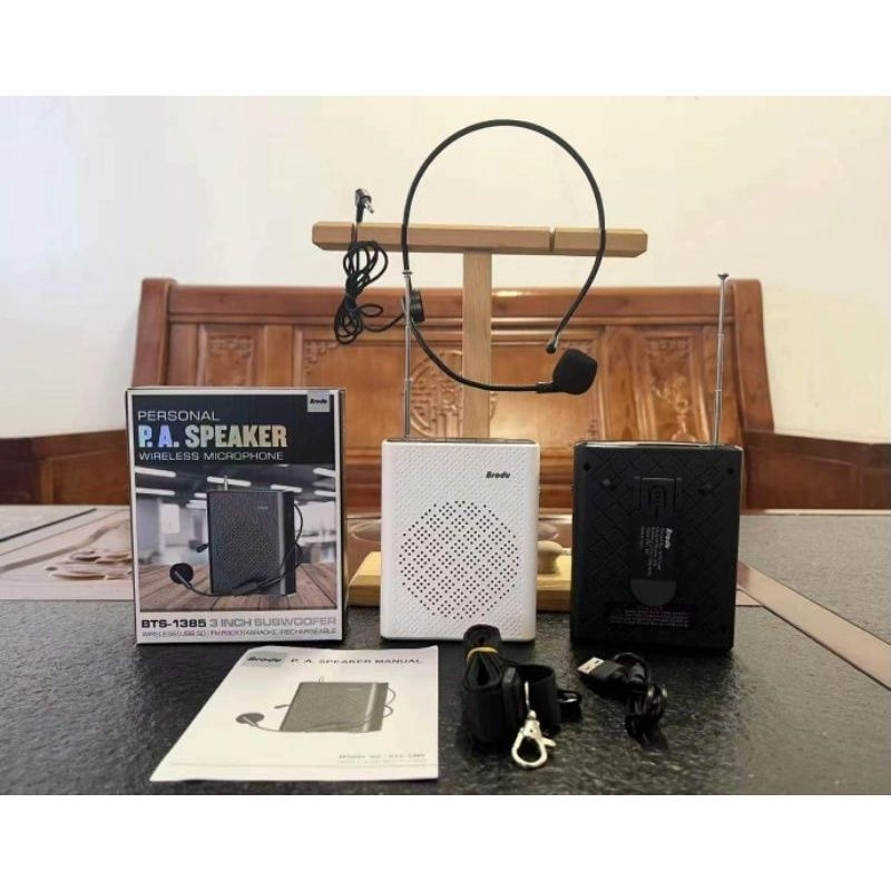 BTS-1385 Lapel Yoga Workout Rechargeable Belt Wired Microphone Headset ...