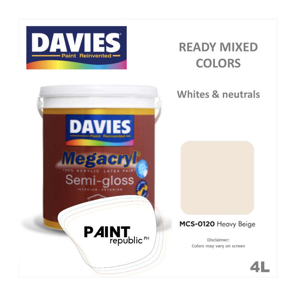 Davies MCS Semi Gloss Latex - Ready Mixed Colors-4L(GAL) | Shopee ...