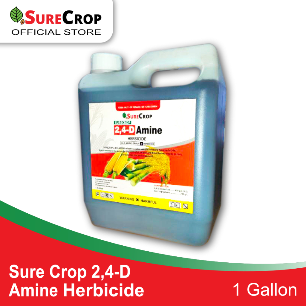 2,4-D Amine Herbicide 2 4 D, Sure Crop, 1 Liter or 1 Gallon | Shopee ...