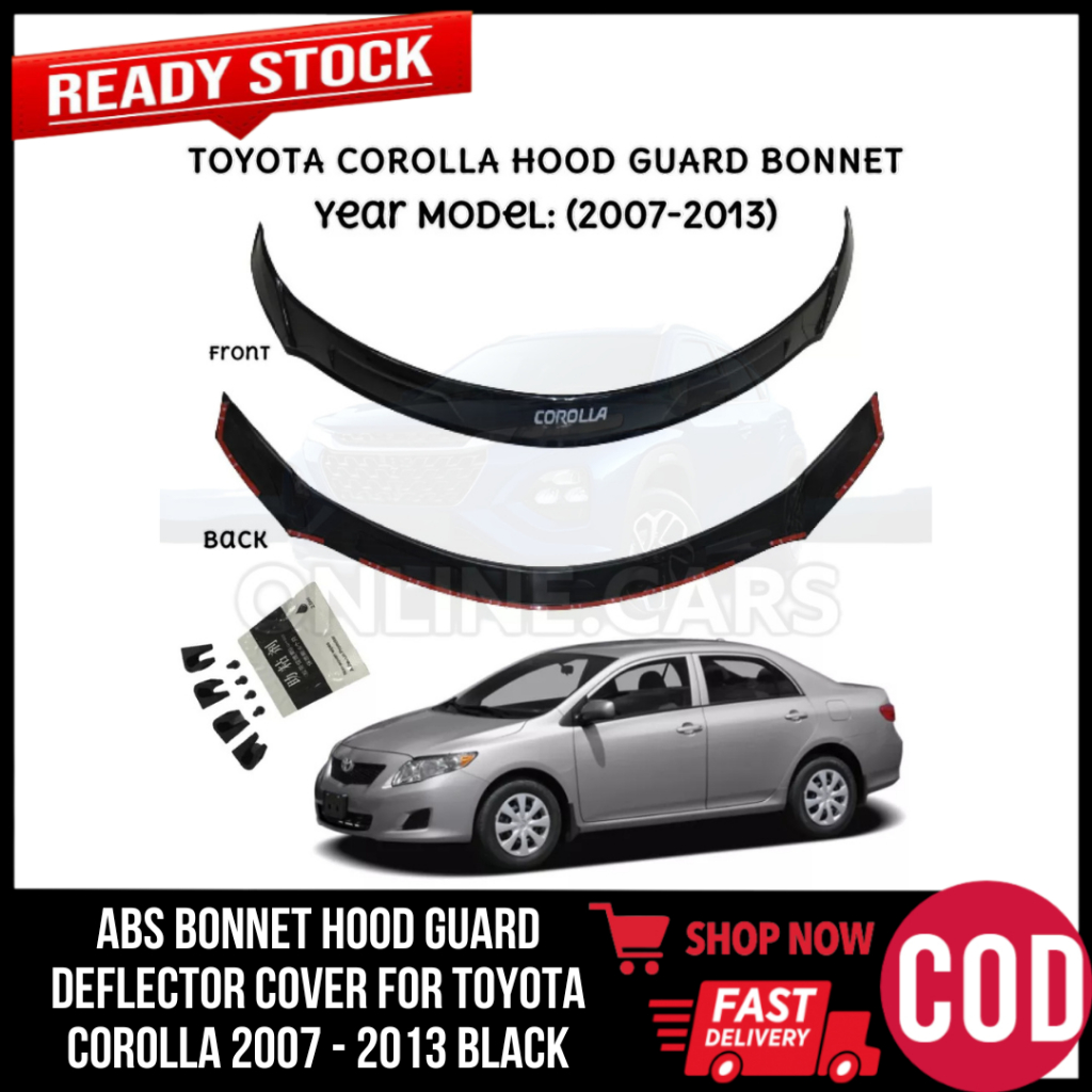 GCAO ABS Bonnet Hood Guard Deflector Cover for Toyota Corolla 2007 ...