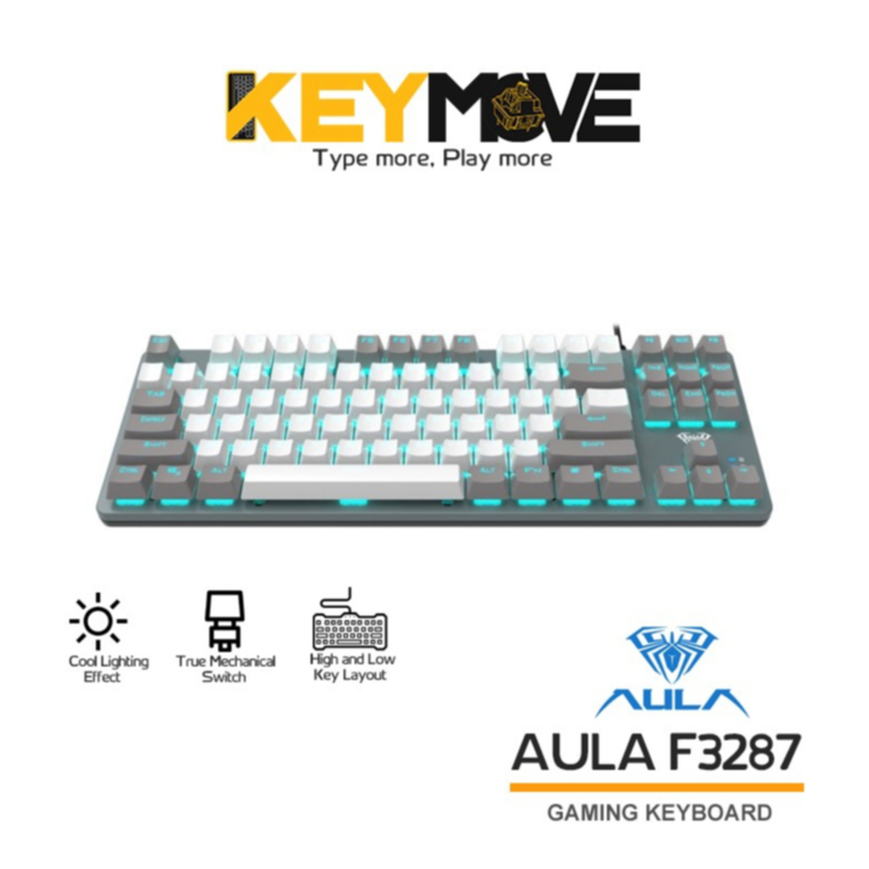 Aula F3287 Tenkeyless Mechanical Gaming Keyboard (Wired, RGB, Media ...