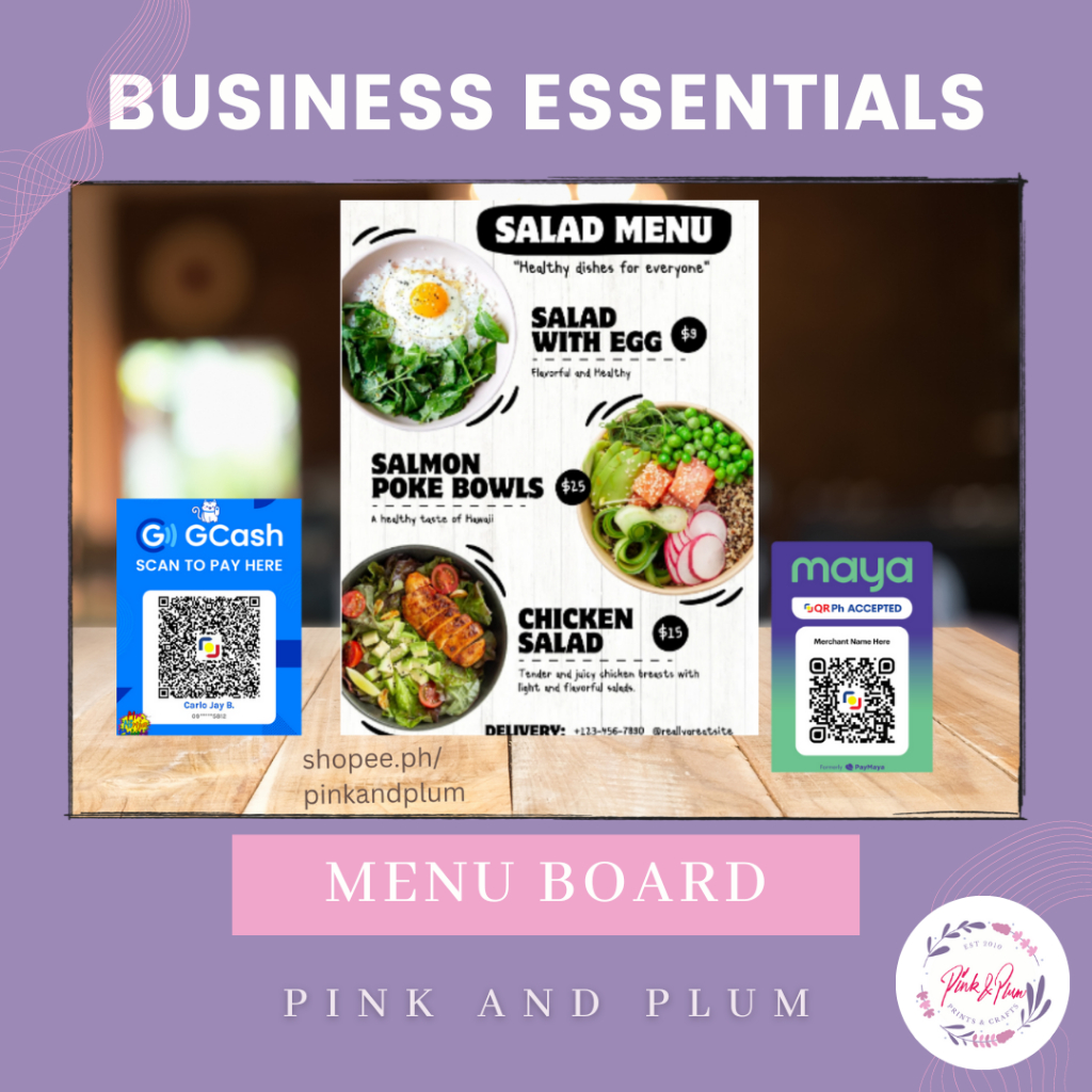 Customizable Menu Displays Restaurant Signages Small Business ...