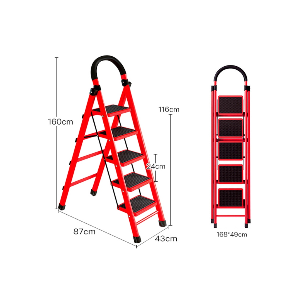 3/4/5/6 Step Ladder Portable Hagdanan Aluminum Heavy Duty Folding ...