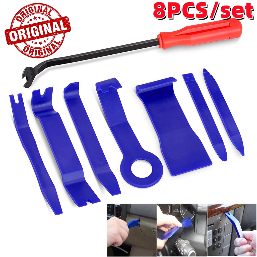 8PCS Panel Removal Tool Kit Auto Car Stereo Radio Pry Tools Door Clip ...