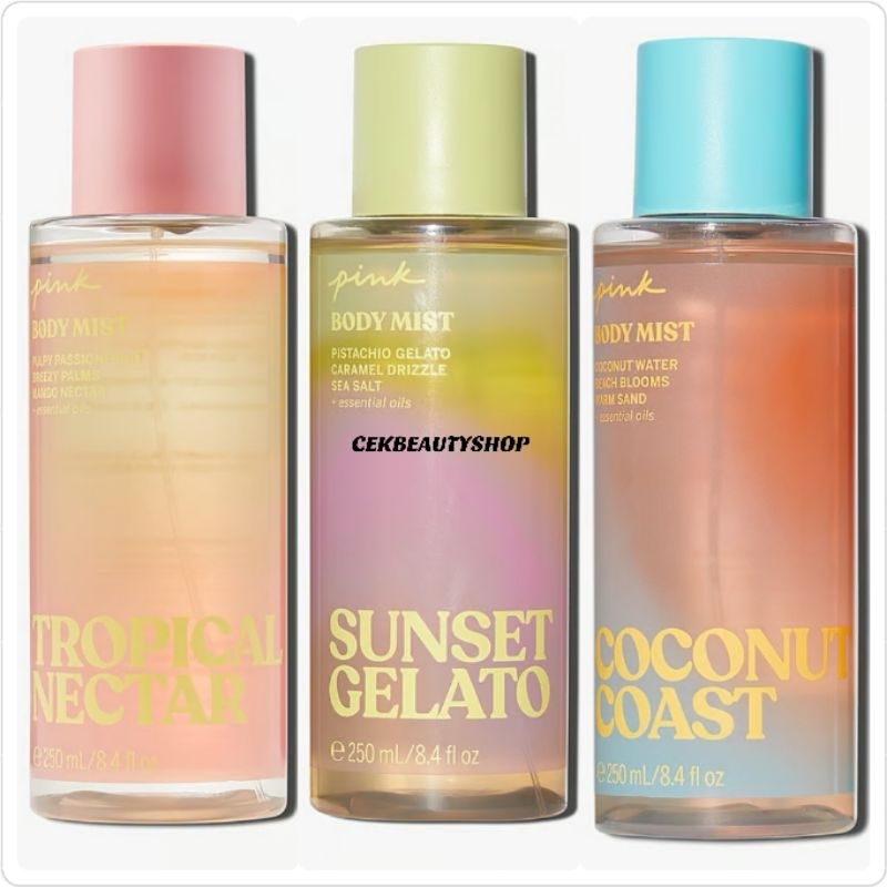 SUNSET GELATO/TROPICAL NECTAR / COCONUT COAST PINK BODY MIST FROM US ...