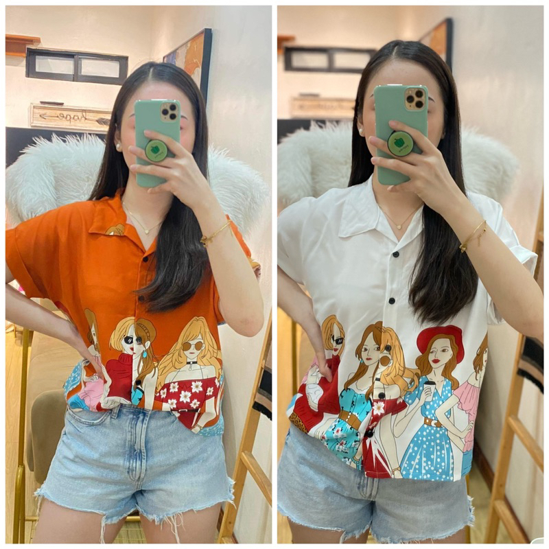 COCOBABA buttondown loose polo senepa l size 1(FREESIZE) and size2(XL ...