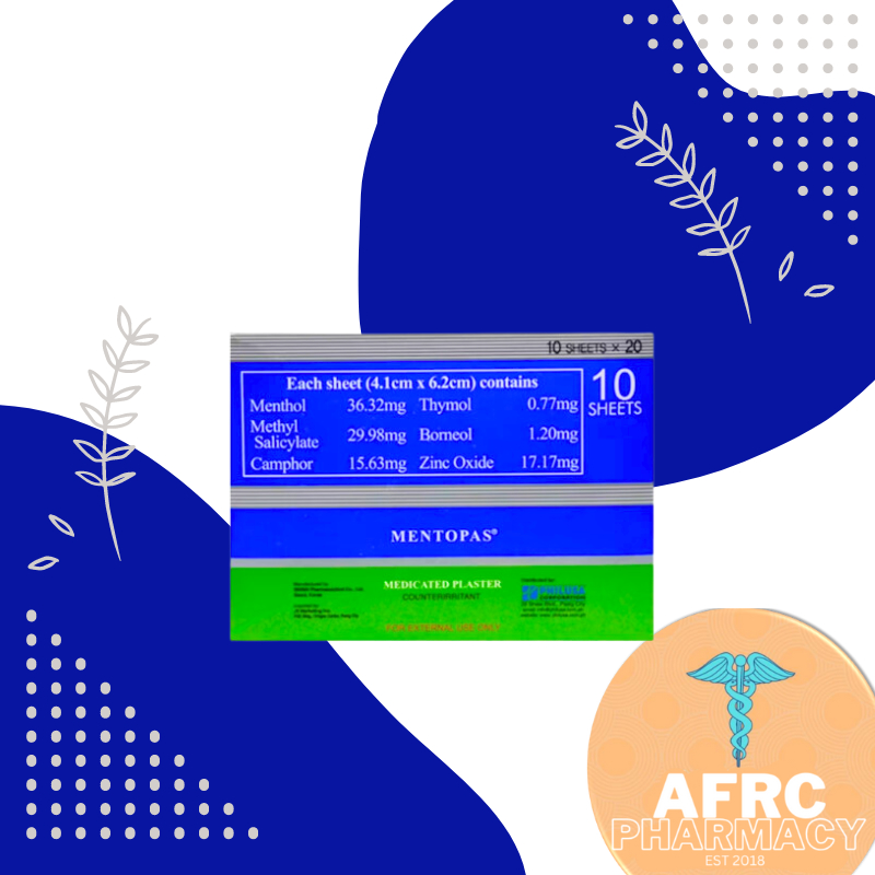 Mentopas Medicated Plasterx10 | Shopee Philippines