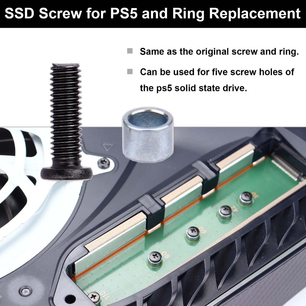 PS5 SSD Screw and Ring for Sony Playstation 5 Console Solid State Drive ...