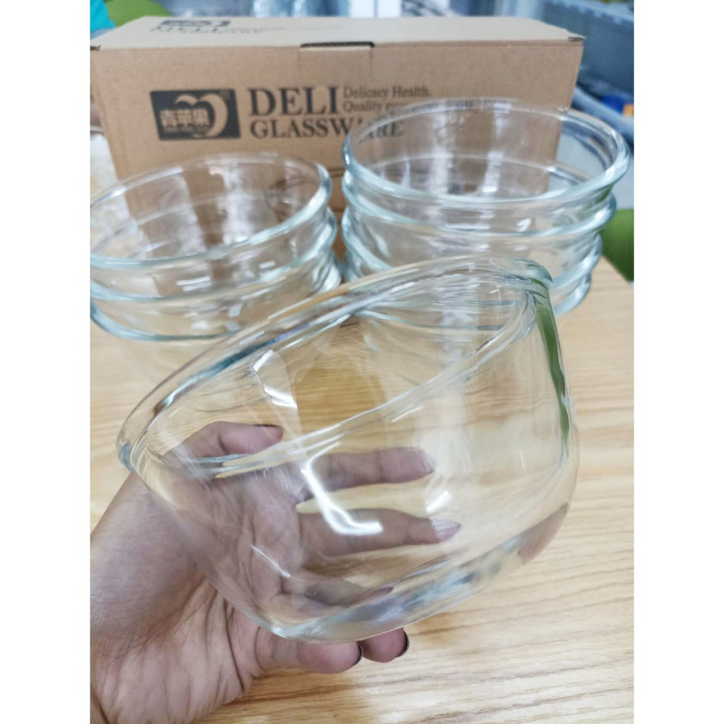 Deli clear glass bowl home kitchen multi-purpose thickened vegetable ...