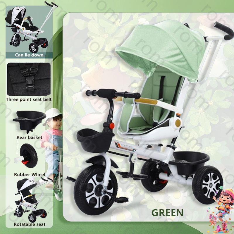 4 In 1 baby stroller bicycle kids tricycle bike for kids stroller bike ...