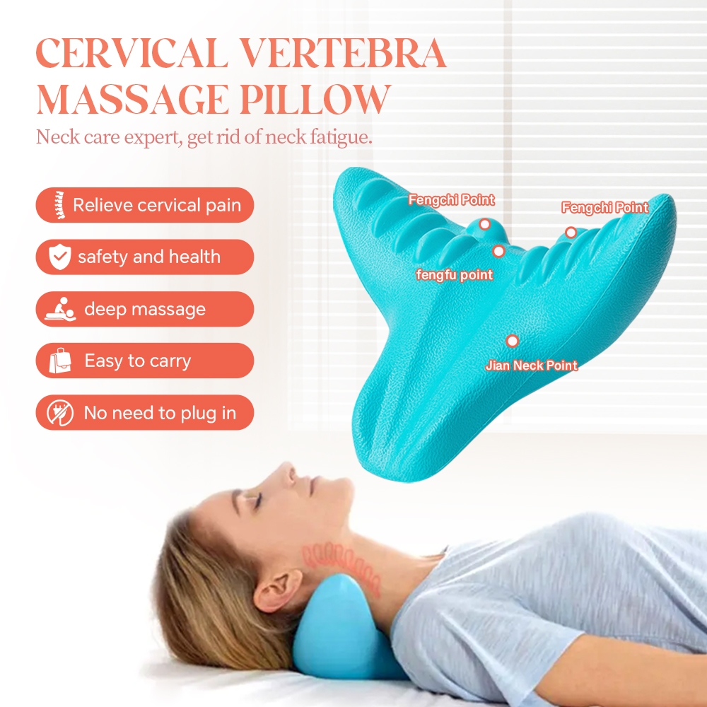Neck Massage Pillow Neck Shoulder Cervical Chiropractic Traction Device ...