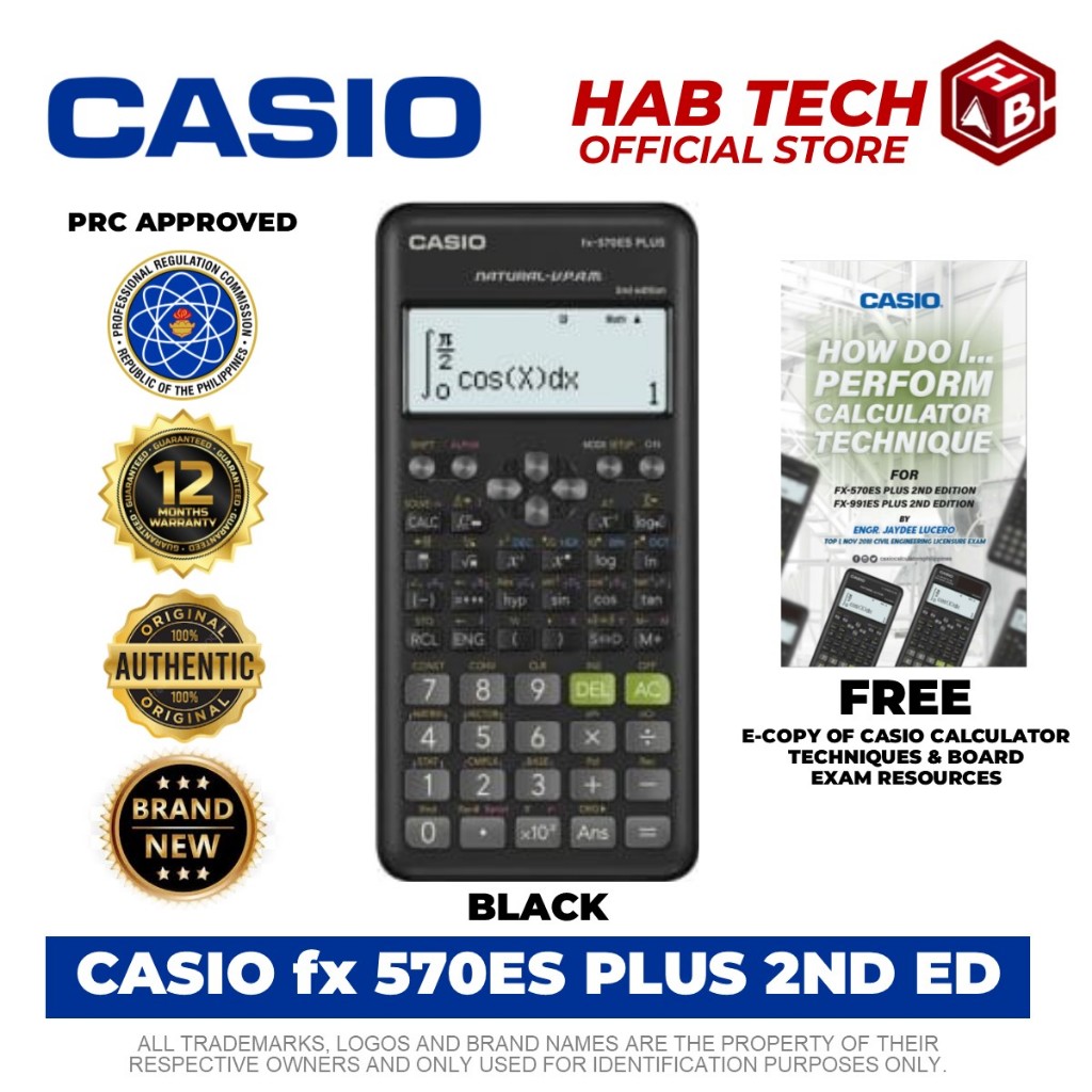 Authentic Casio FX 570ES Plus 2nd Edition Scientific Calculator FX570 ...