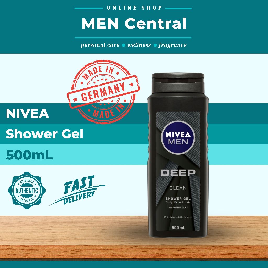 Nivea Men Deep Clean Shower Gel (500mL) | Shopee Philippines