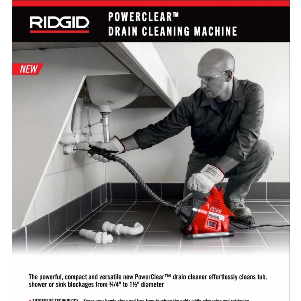 RIDGID 59138 PowerClear™ R7 Drain Cleaning Machine 3/4 - 1 1/2 (19 mm ...