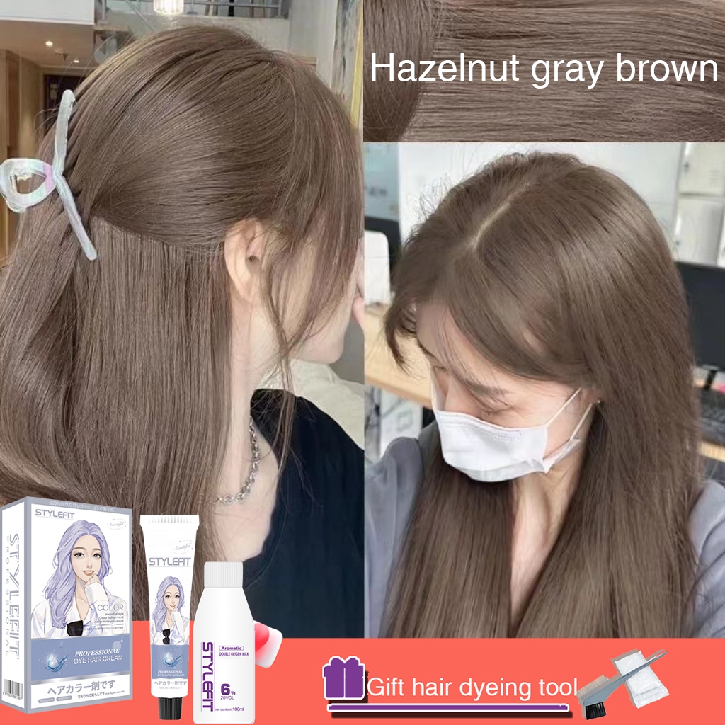 ORGANIC HAIR COLOR Ash Brown Non-Bleaching Dye Cream Hair Dye Cream ...