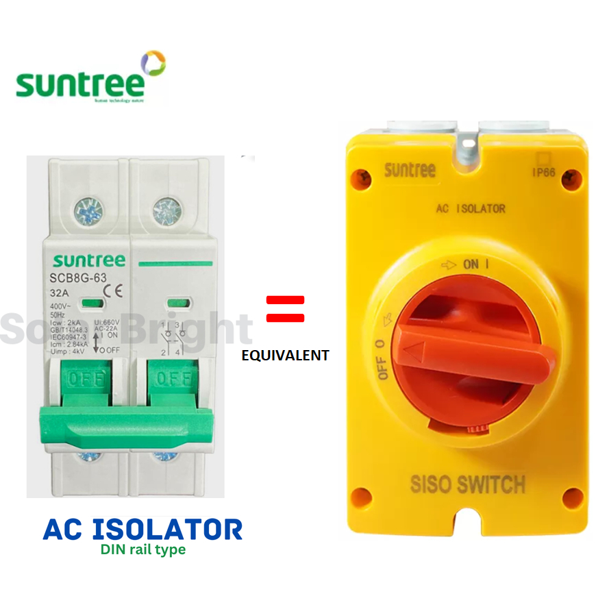 Suntree Solar PV Power AC ISOLATORS 32A 63A 50/60Hz Din Rail Type | Shopee Philippines